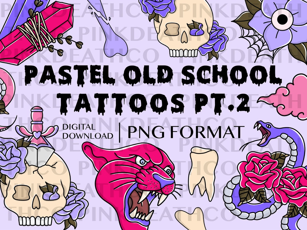 Pastel Old School Tattoo Clipart Pt.2 / Scorpion, Classic, Botanical ...