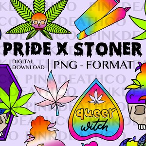 Vibrant Pride X Stoner Digital Clipart Bundle 82 PNG Files: Coffin ...