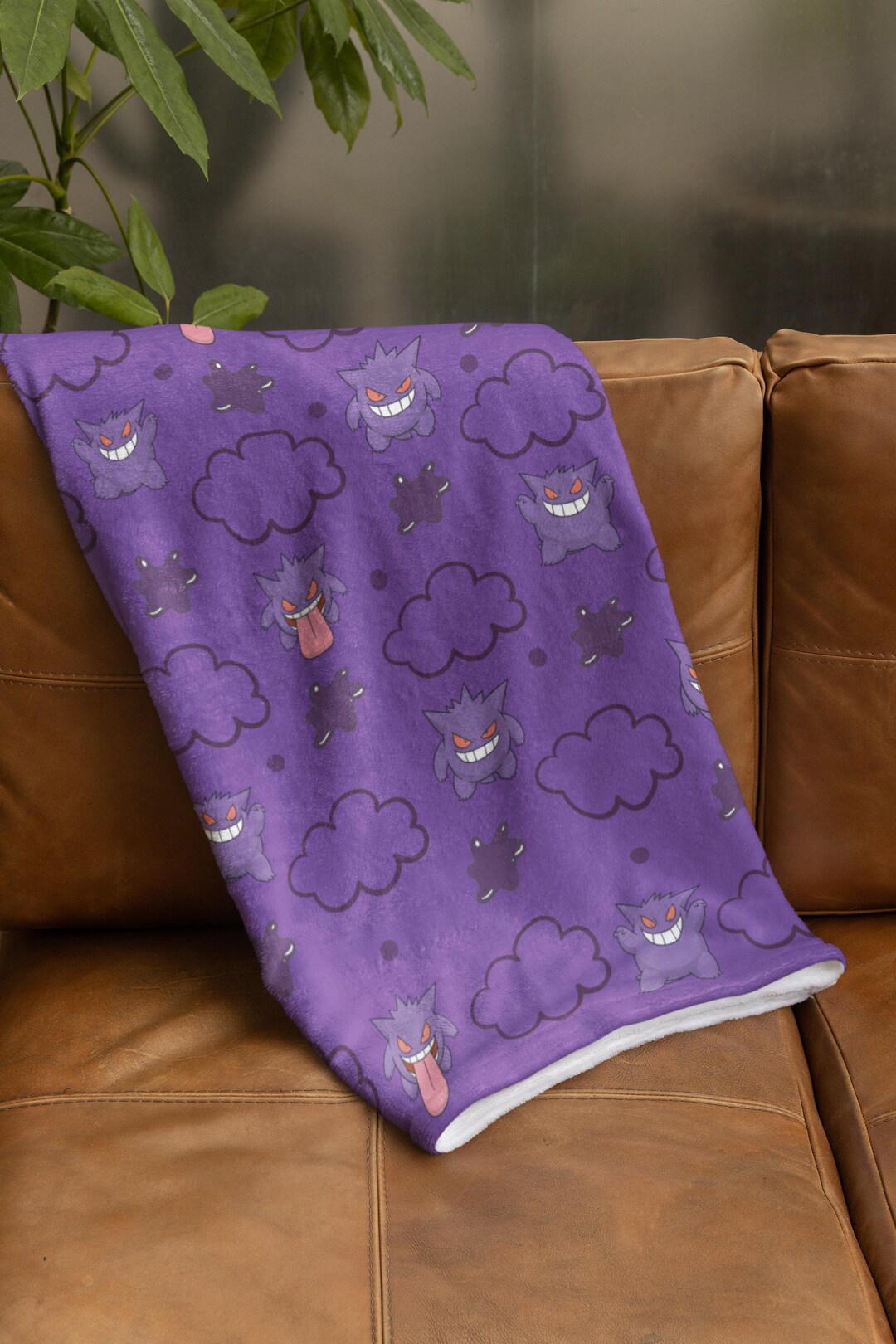 Gengar Blanket Pokemon Velveteen Blanket Gift for Kids & Adults Cozy ...