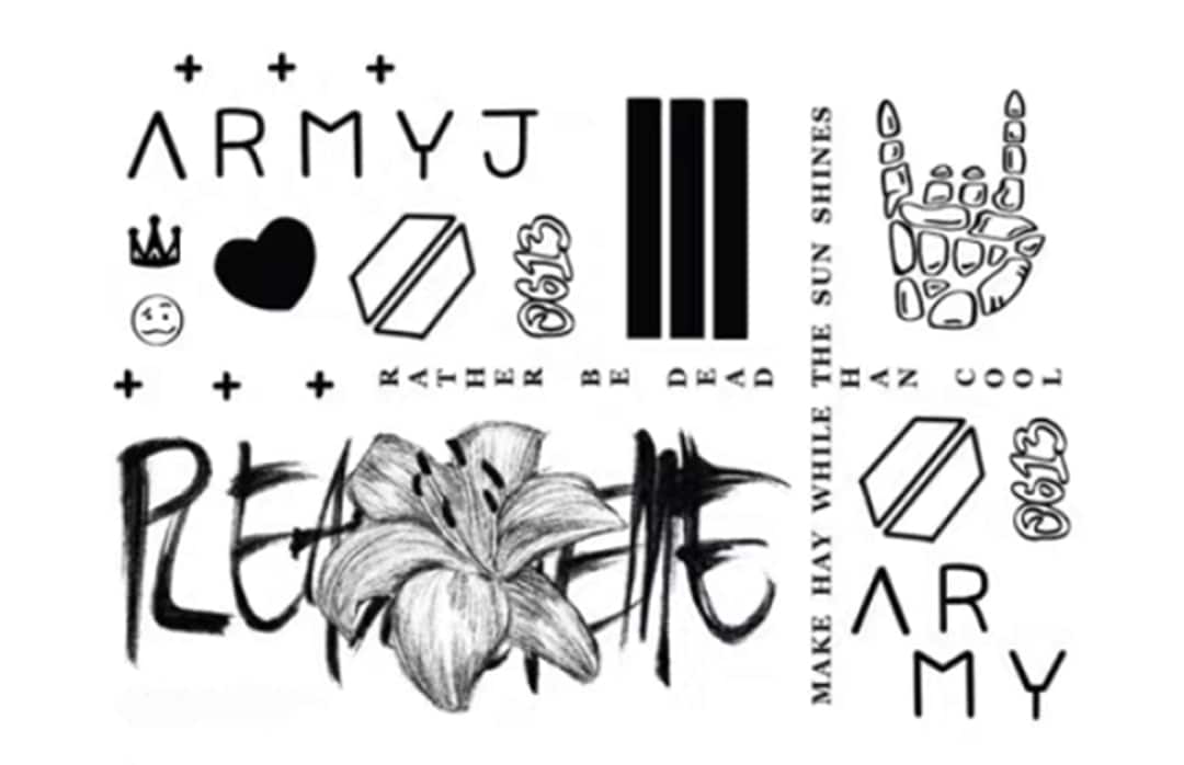 Buy BTS Jungkook Temporary Tattoos, JK Hand Tattoos, BTS Gifts, Tattoos ...
