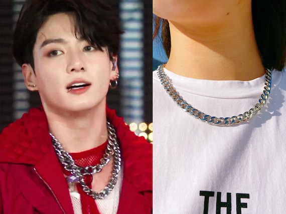 BTS Chain Necklace Thick Curb Link Chain Titanium Kpop - Etsy