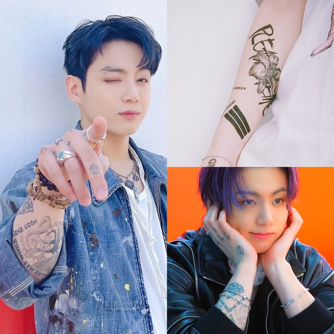BTS Jungkook Temporary Tattoos JK Hand Tattoos BTS Gifts - Etsy