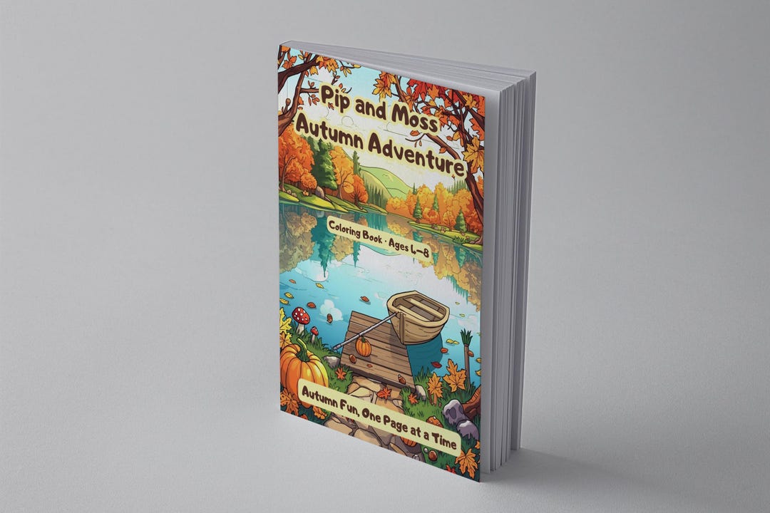 Fall Coloring Book: Pip and Moss Autumn Adventure (PDF Printable) - Etsy