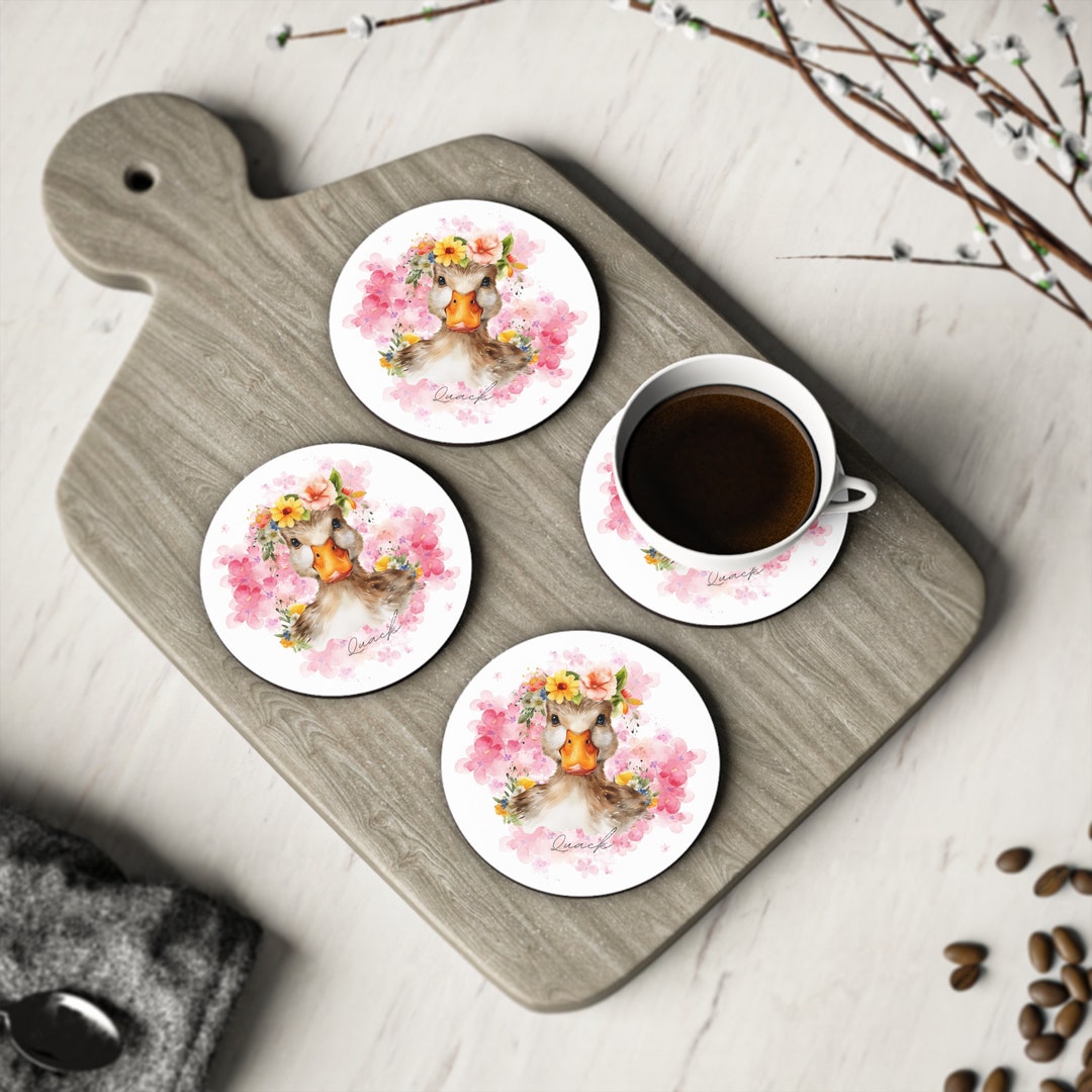 Cute Duck Coasters, Duck Lover Home Decor, Cottagecore Duck Home Decor ...