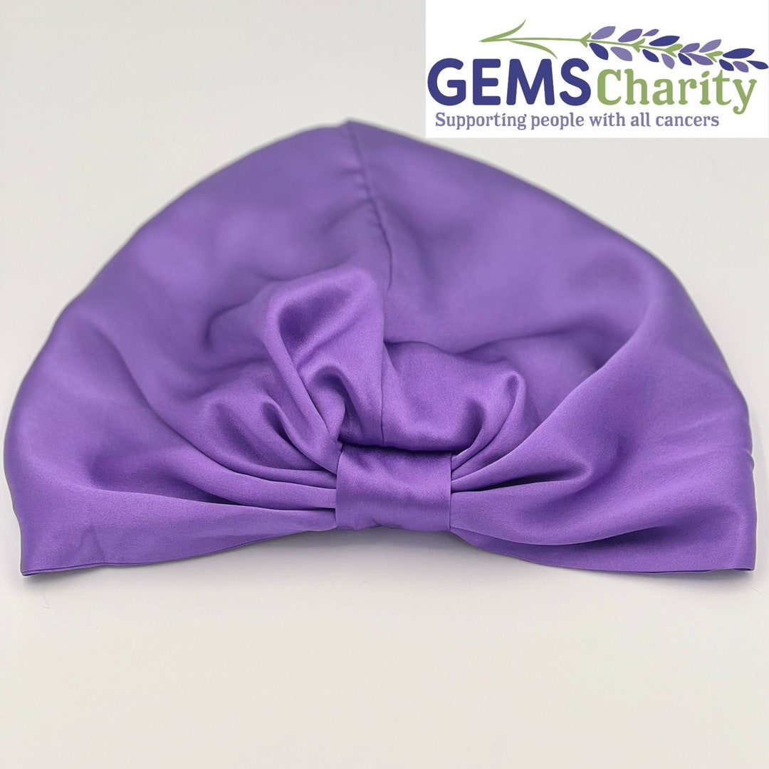 100% Mulberry Silk Hair Wrap / Bonnet in brilliant Purple With Profits ...