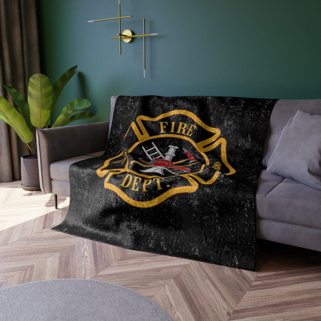 Firefighter Fire Department Fireman Shield Logo Crushed Velvet - Etsy