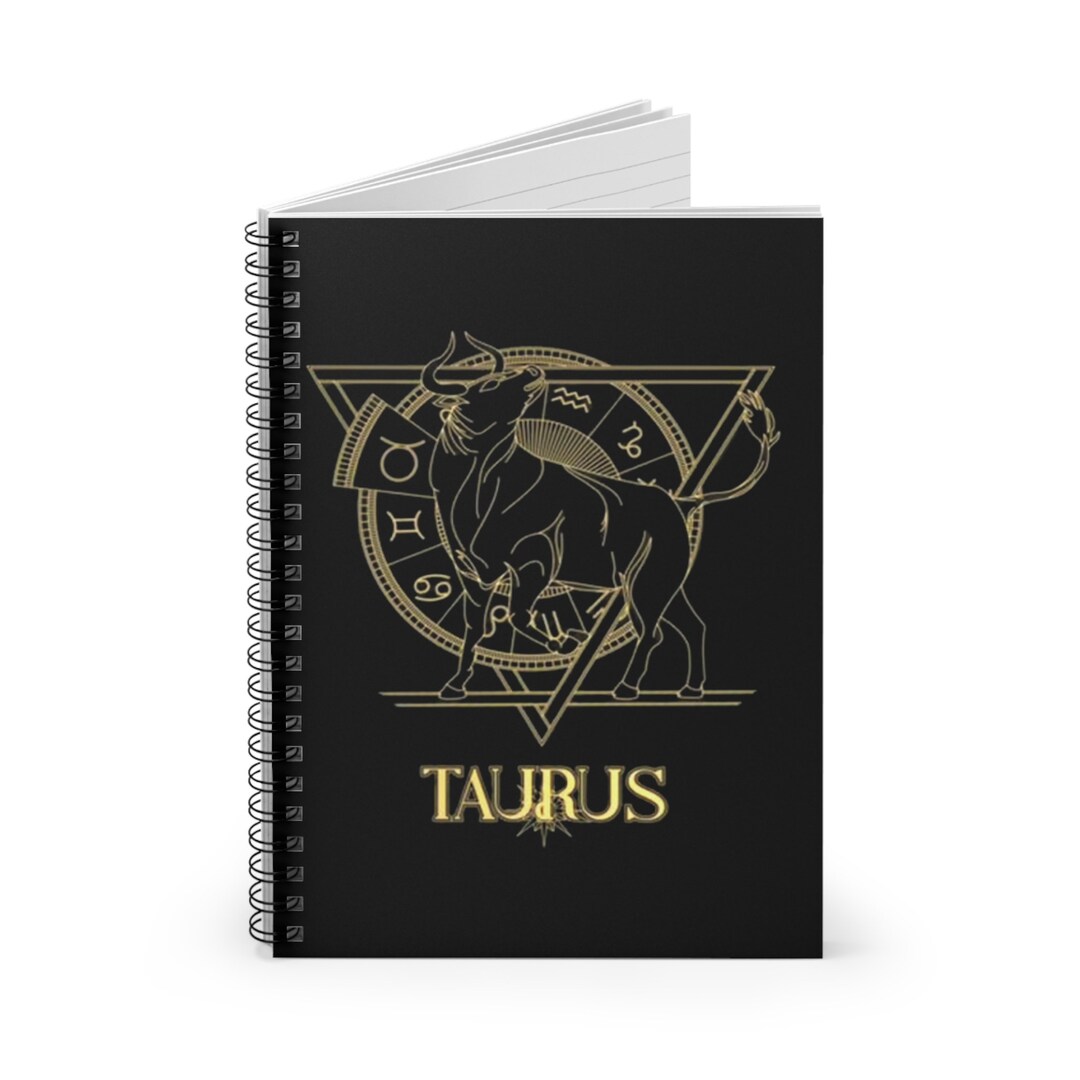 Taurus Zodiac Sign Spiral Notebook Ruled Line - Etsy
