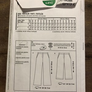 Trousers Pants Burda 6492 Size 20 22 24 26 28 30 32 34 Sewing Pattern ...