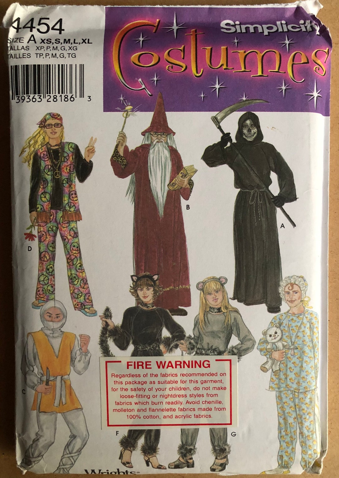Adult Halloween Costume Sewing Pattern Simplicity 4454 Size XS XL - Etsy