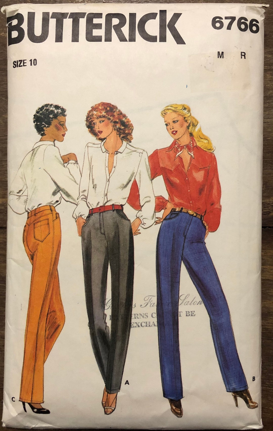 70s Pants Jeans Trousers Sewing Pattern Butterick 6766 Size 10 - Etsy