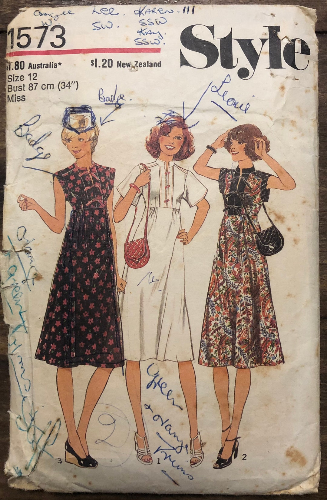 70s Cheongsam Qipao Dress Sewing Pattern Style 1573 Size 12 - Etsy