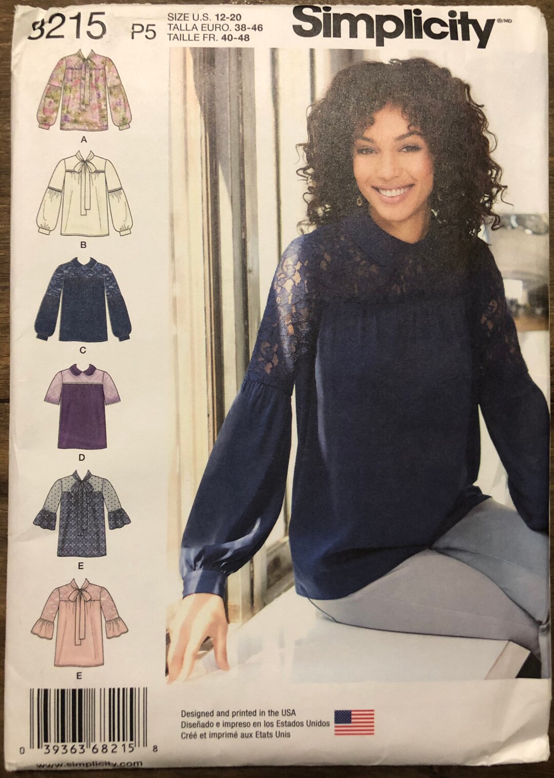 Peasant Sleeve Blouse Sewing Pattern Simplicity 8215 Size 12 14 16 18 20 - Etsy