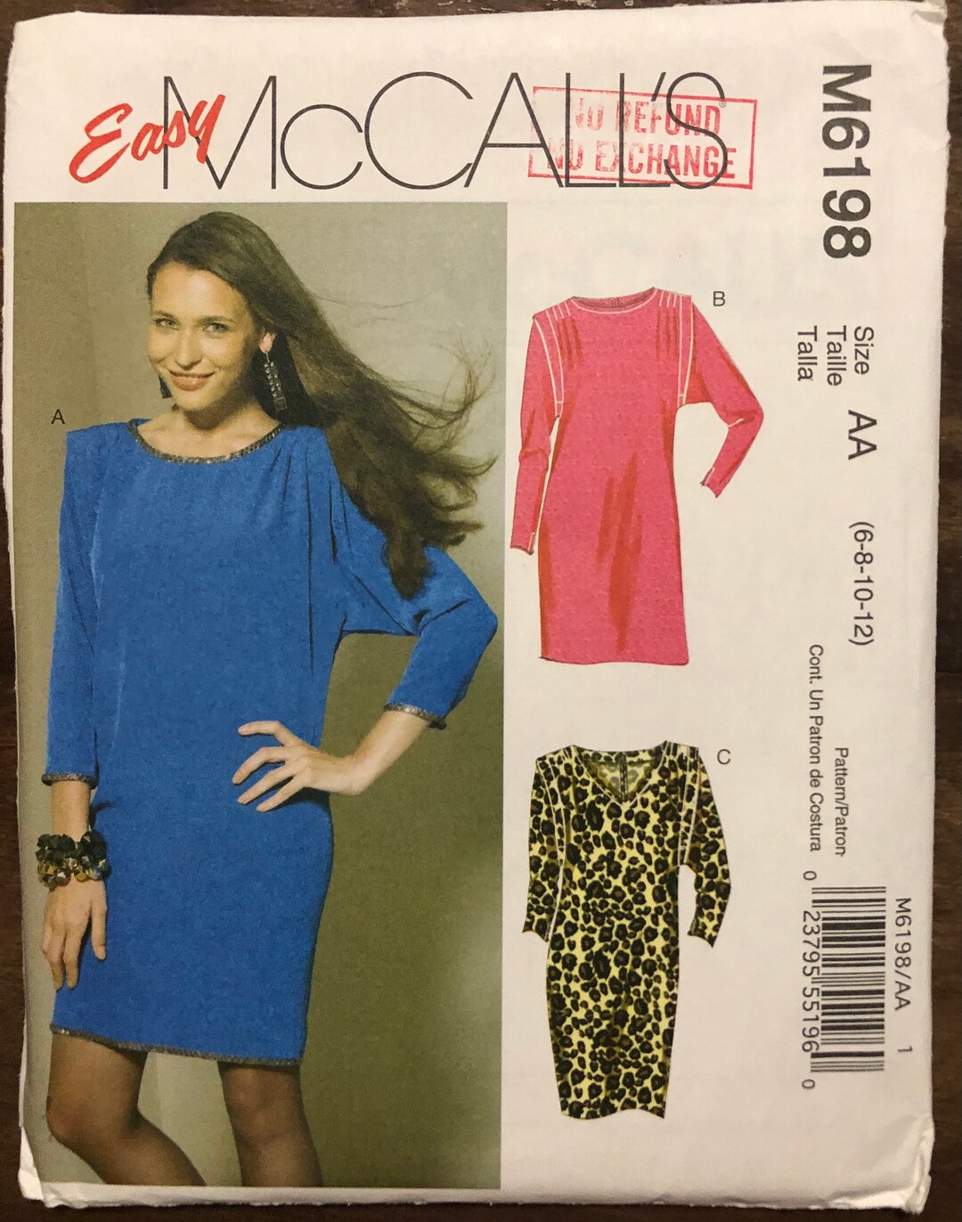 Shoulder Pad Evening Dress Sewing Pattern Mccalls M6198 Size 6 12 & 14 ...