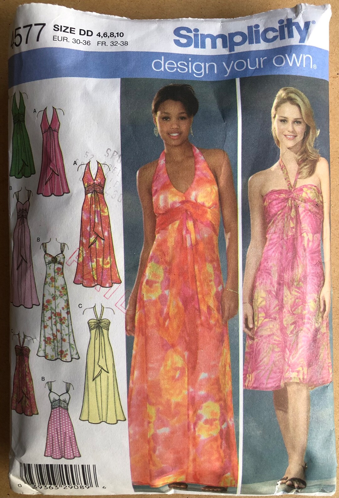 2000s Y2K Halter Evening Babydoll Dress Simplicity 4577 Size - Etsy