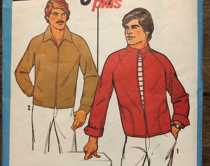 70’s Men’s Raglan Jacket Sewing Pattern Simplicity 8358 Size 34 - 36 - Etsy