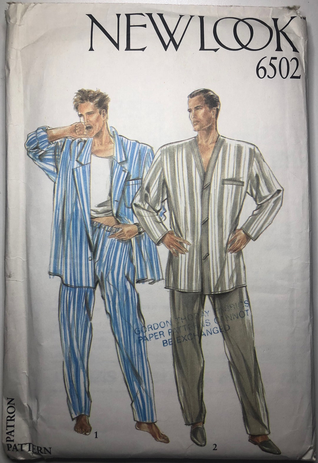 Vintage Mens Pajamas Sewing Pattern New Look 6502 5 Sizes - Etsy