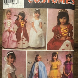 Girls Princess Costume Sewing Pattern Size 2 3 4 5 6 Simplicity 9089 - Etsy