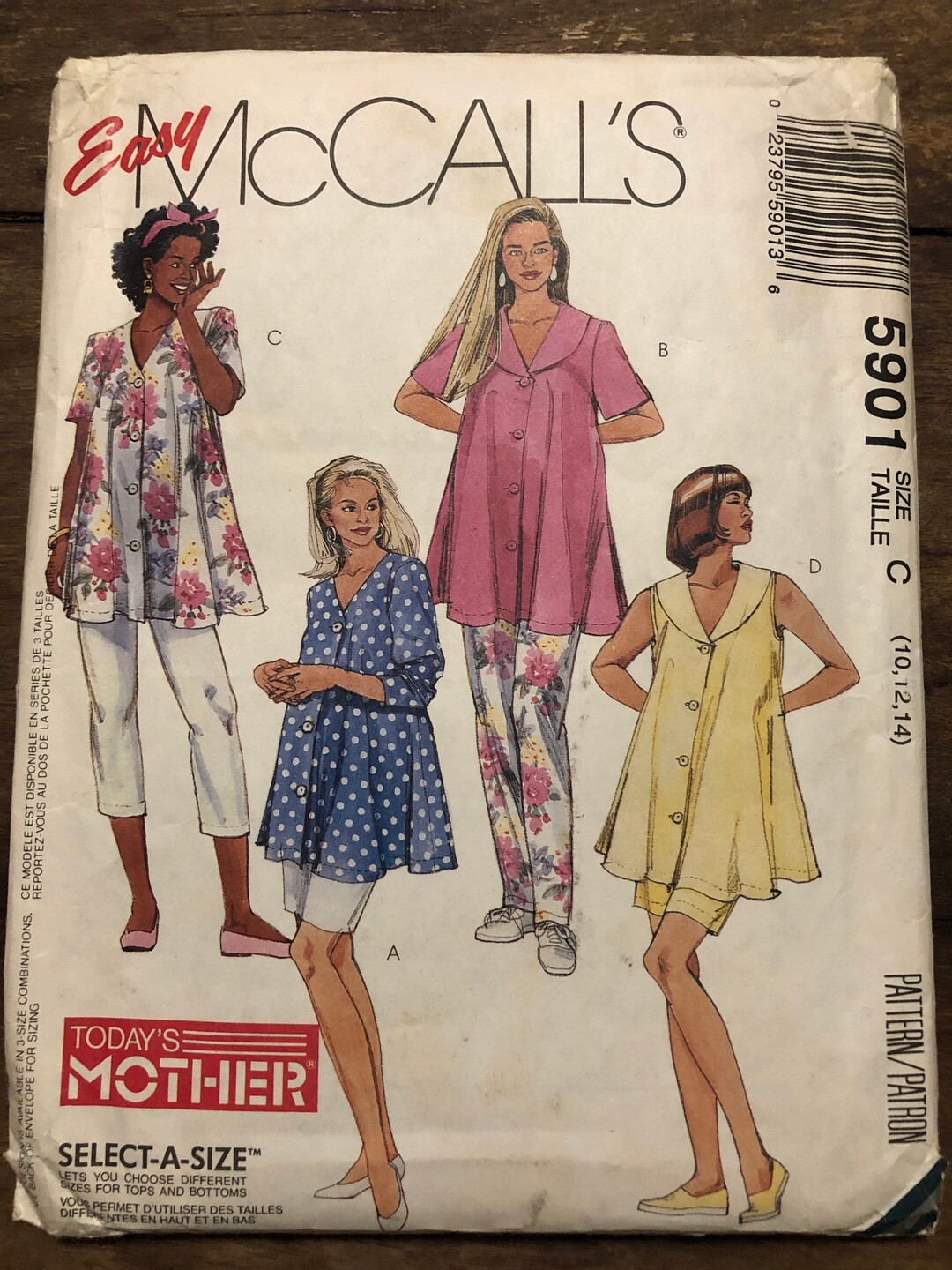 90s Maternity Top Pants Mccalls 5901 Size 10 12 14 Sewing Pattern - Etsy