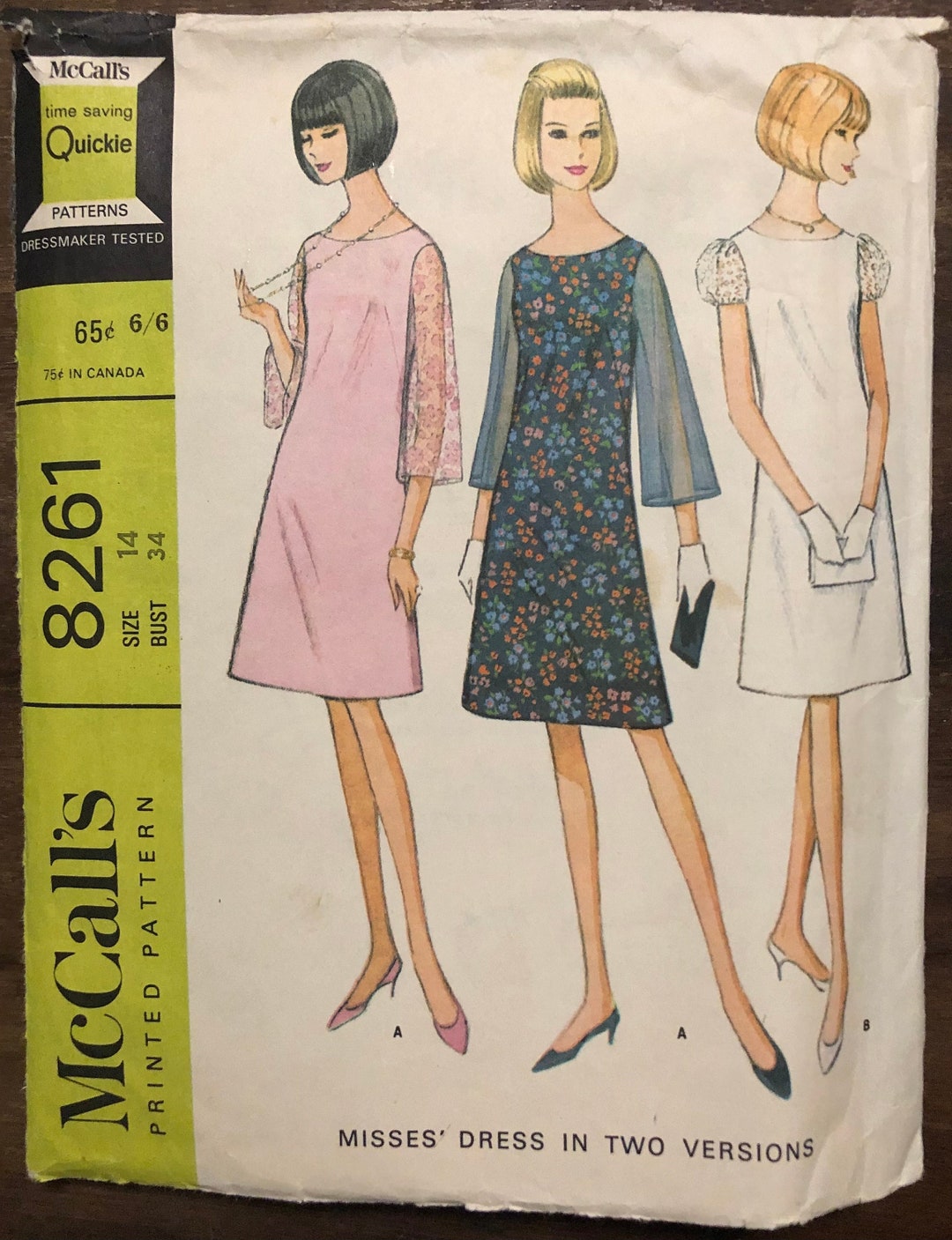 60s Evening Dress Sewing Pattern Mccalls 8261 Size 14 - Etsy