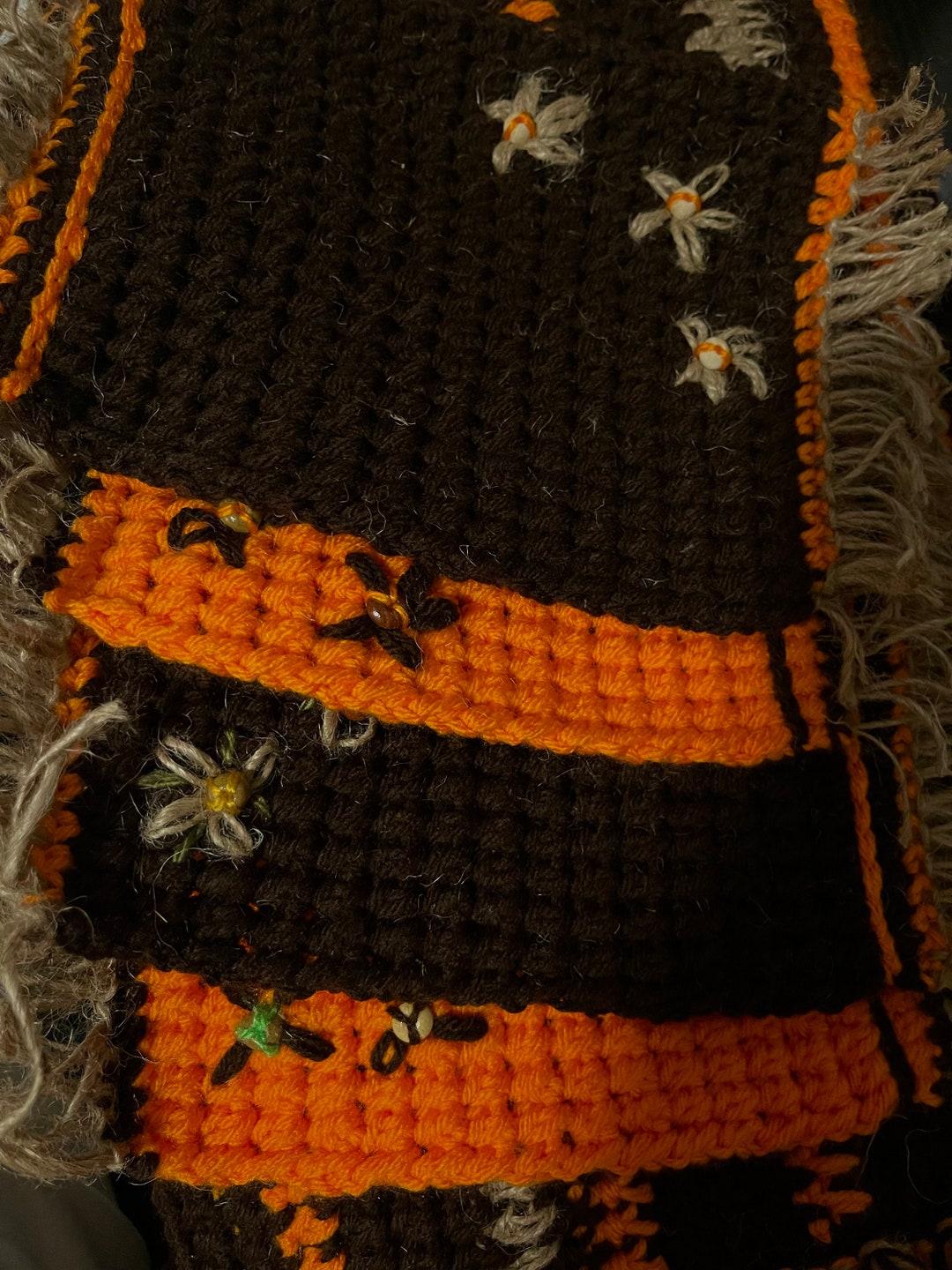 Crochet Halloween Coaster Fall Coaster Set (one Big and 4 Small ) Gift ...