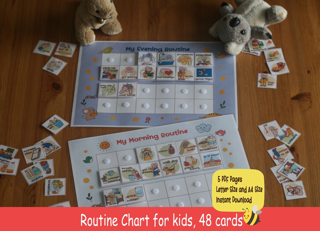 Chore Chart for Kids,daily Routine,morning Routine,evening Routine ...