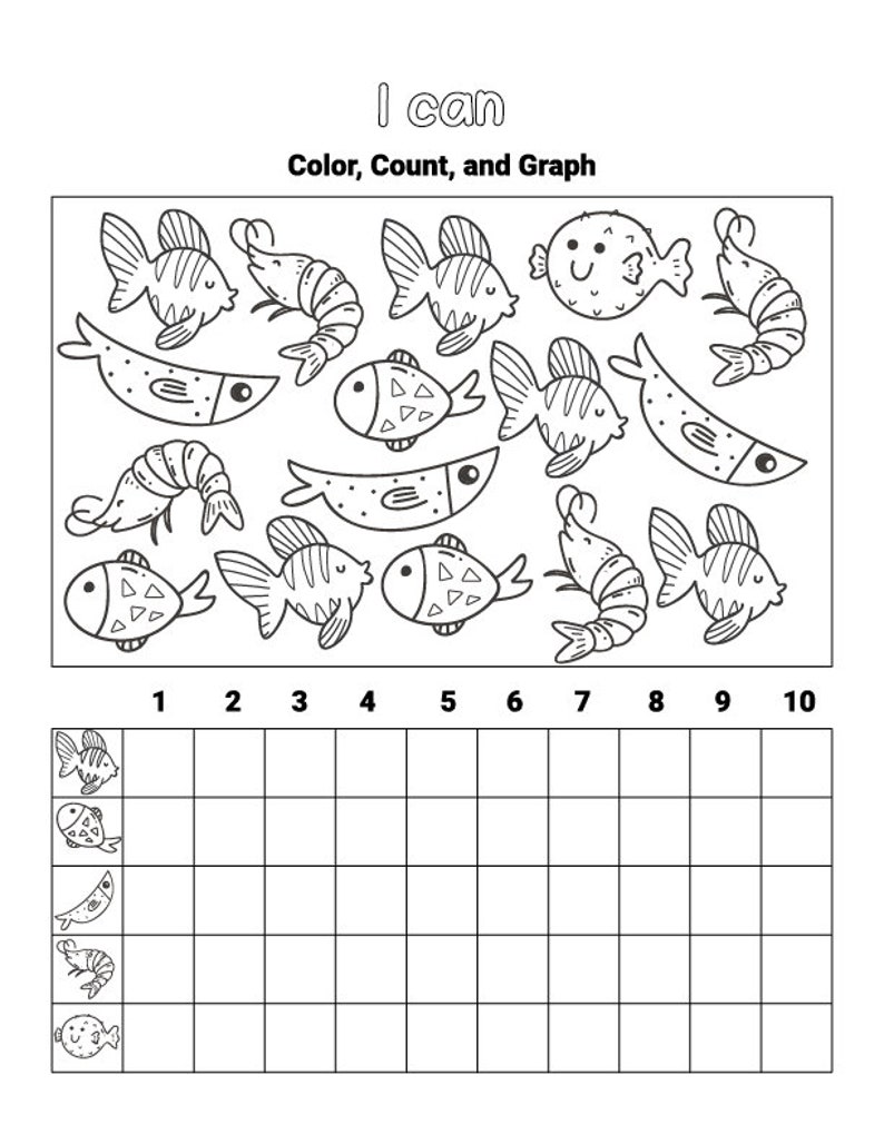 Color Count Preschool Printable Graphing Worksheets. Preschool Math ...