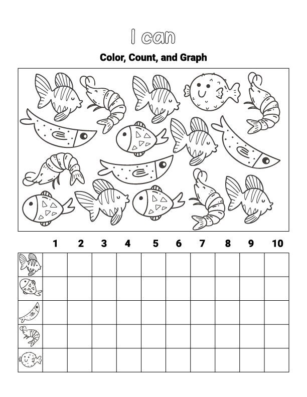 Color Count Preschool Printable Graphing Worksheets. Preschool Math ...
