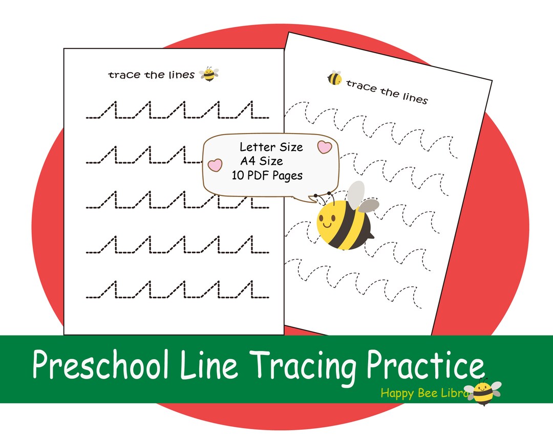 Printable Line Tracing Worksheets, Printable Lines Trace Pages ...