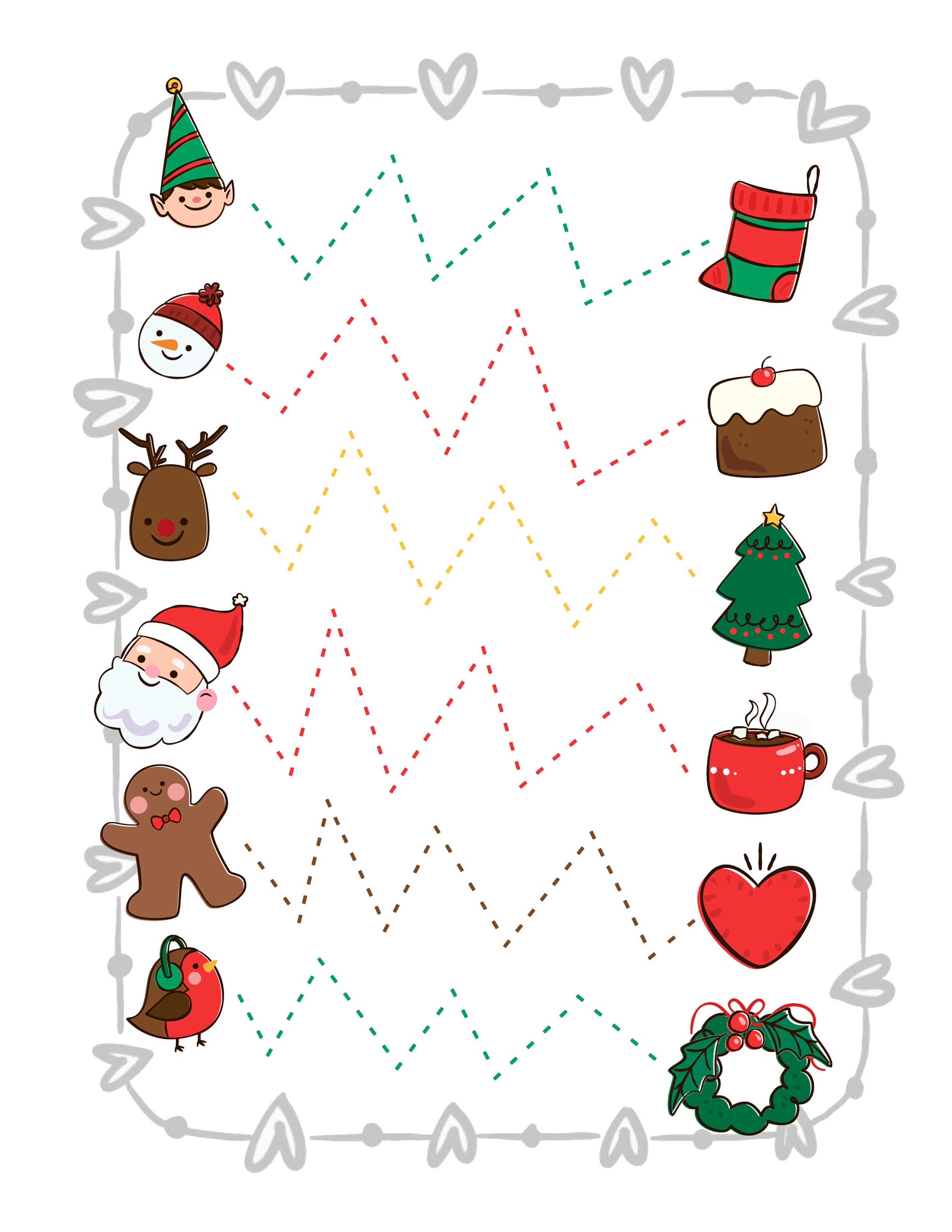 Line Tracing Printable Christmas Activity for Kids,preschool Line ...
