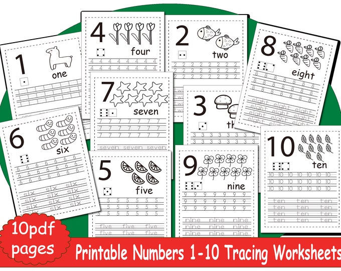 Printable Numbers 1-50 Tracing Worksheets for Preschool Kindergarten ...