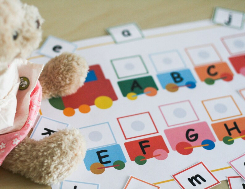 Alphabet Matching Activity ,train Alphabet Maching,uppercase and ...