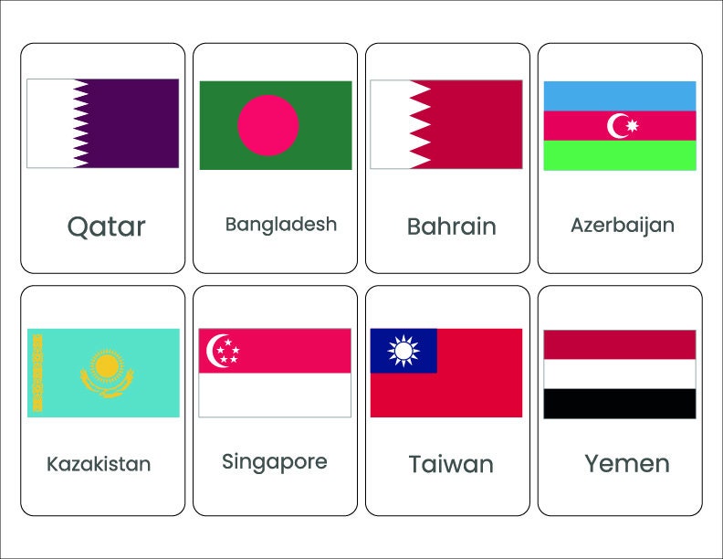 Pritable Flags of Countries of Asia Flag Digital Download World Nations ...