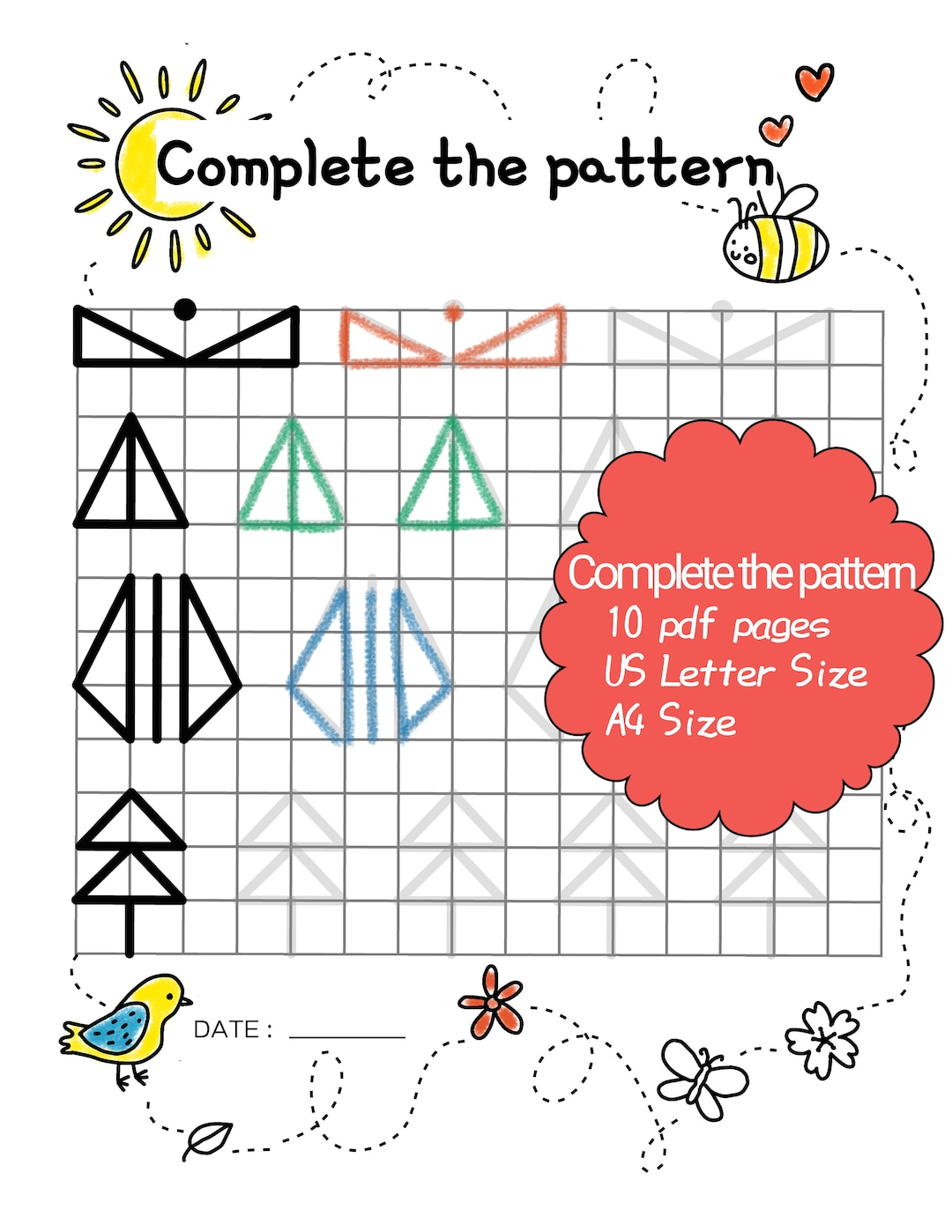 Preschool Patterns Activity,learning Patterns, Worksheets for Toddlers ...