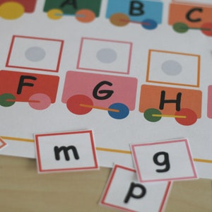 Alphabet Matching Activity ,train Alphabet Maching,uppercase and ...