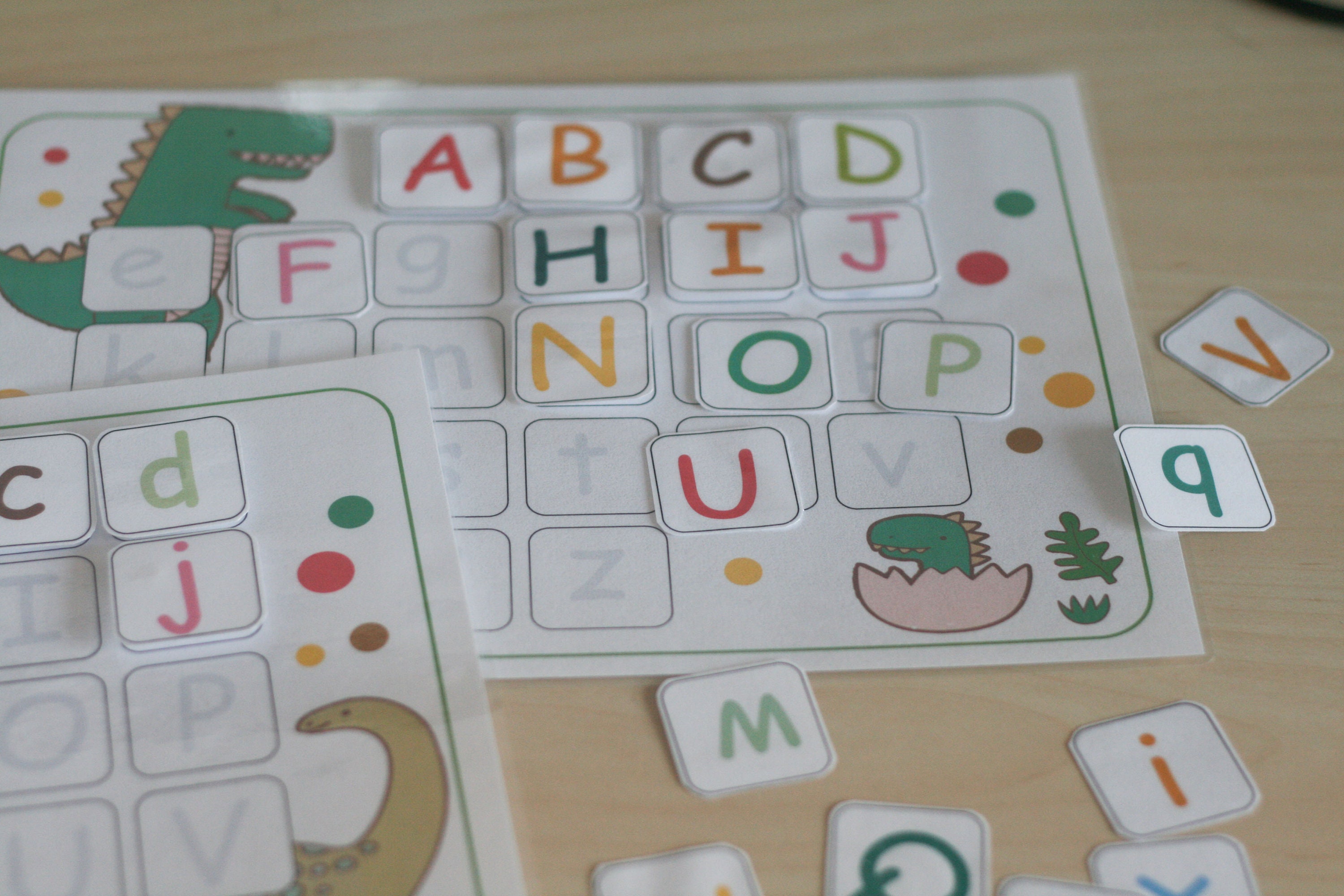 Alphabet Matching Activity ,dinosaur Alphabet Maching,uppercase and ...