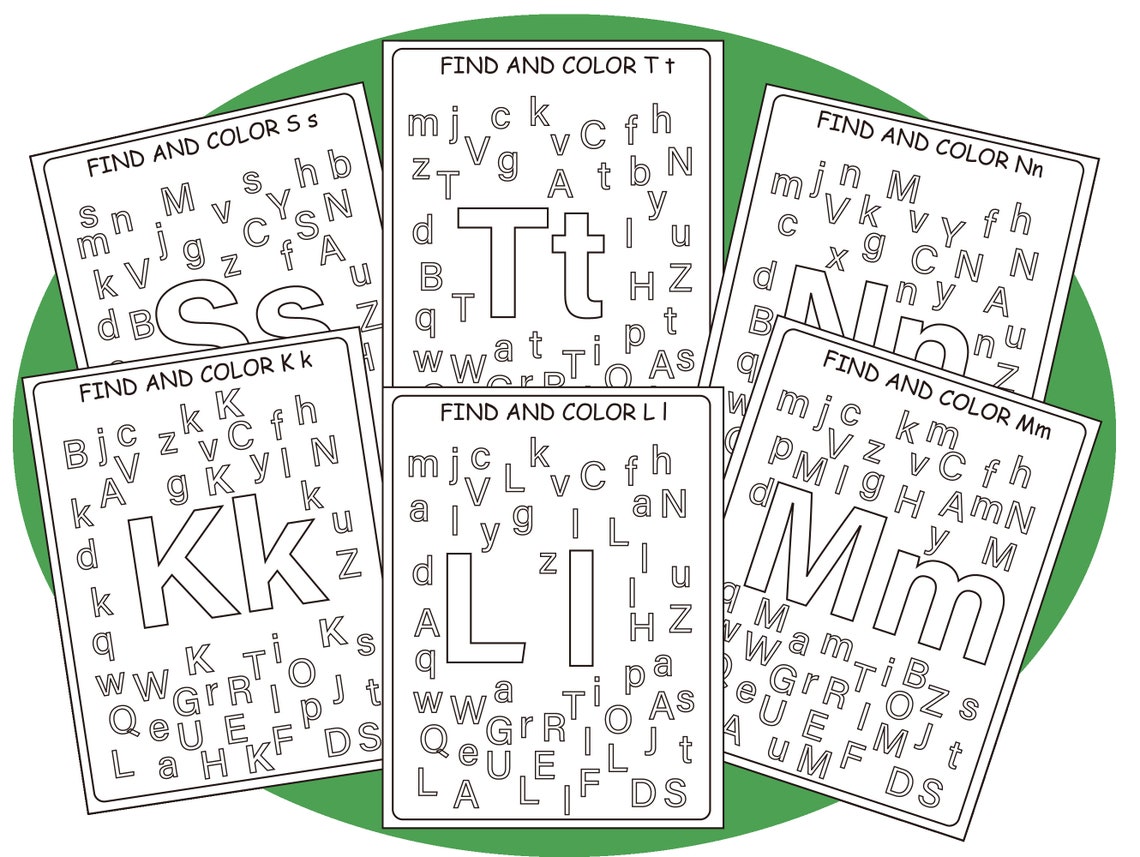 Upper & Lowercase Alphabet Printable Coloring Worksheets for Preschool ...