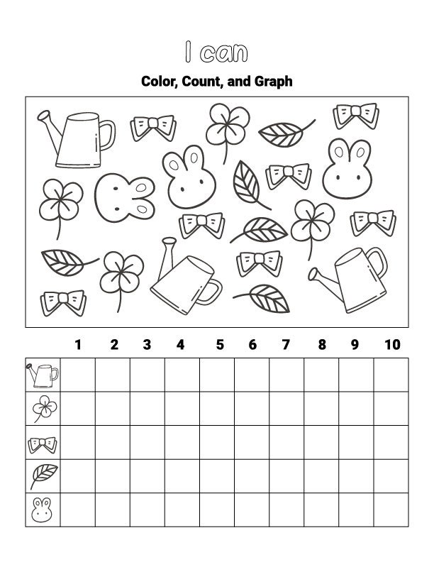 Color Count Preschool Printable Graphing Worksheets. Preschool Math ...