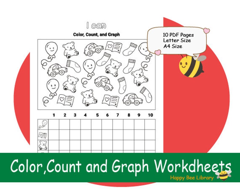 Color Count Preschool Printable Graphing Worksheets. Preschool Math ...