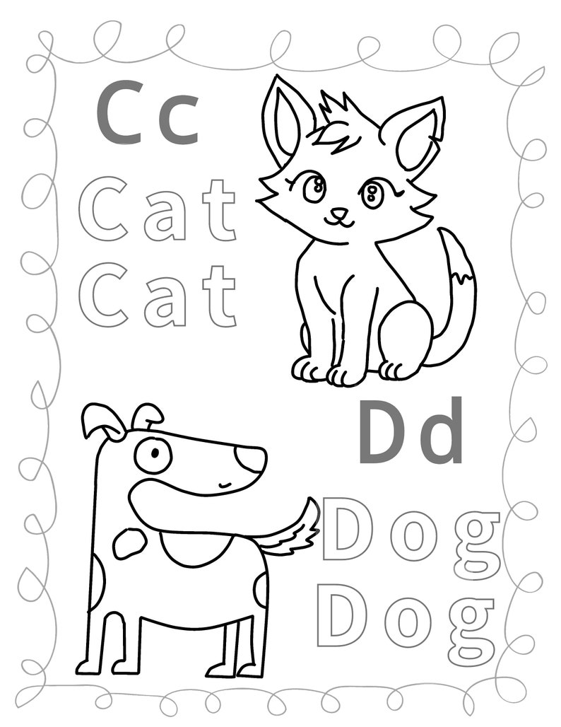 ABC Coloring Page ,printable Alphabet Worksheet,homeschooling Resource ...
