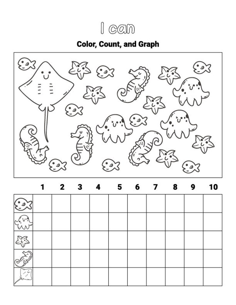 Color Count Preschool Printable Graphing Worksheets. Preschool Math ...