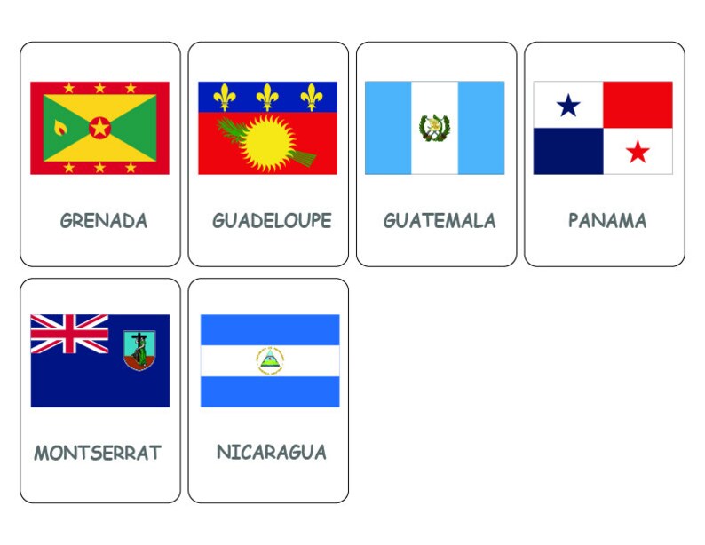 Digital Flash Card Flags of Countries of the Americas 3 Parts Cards ...