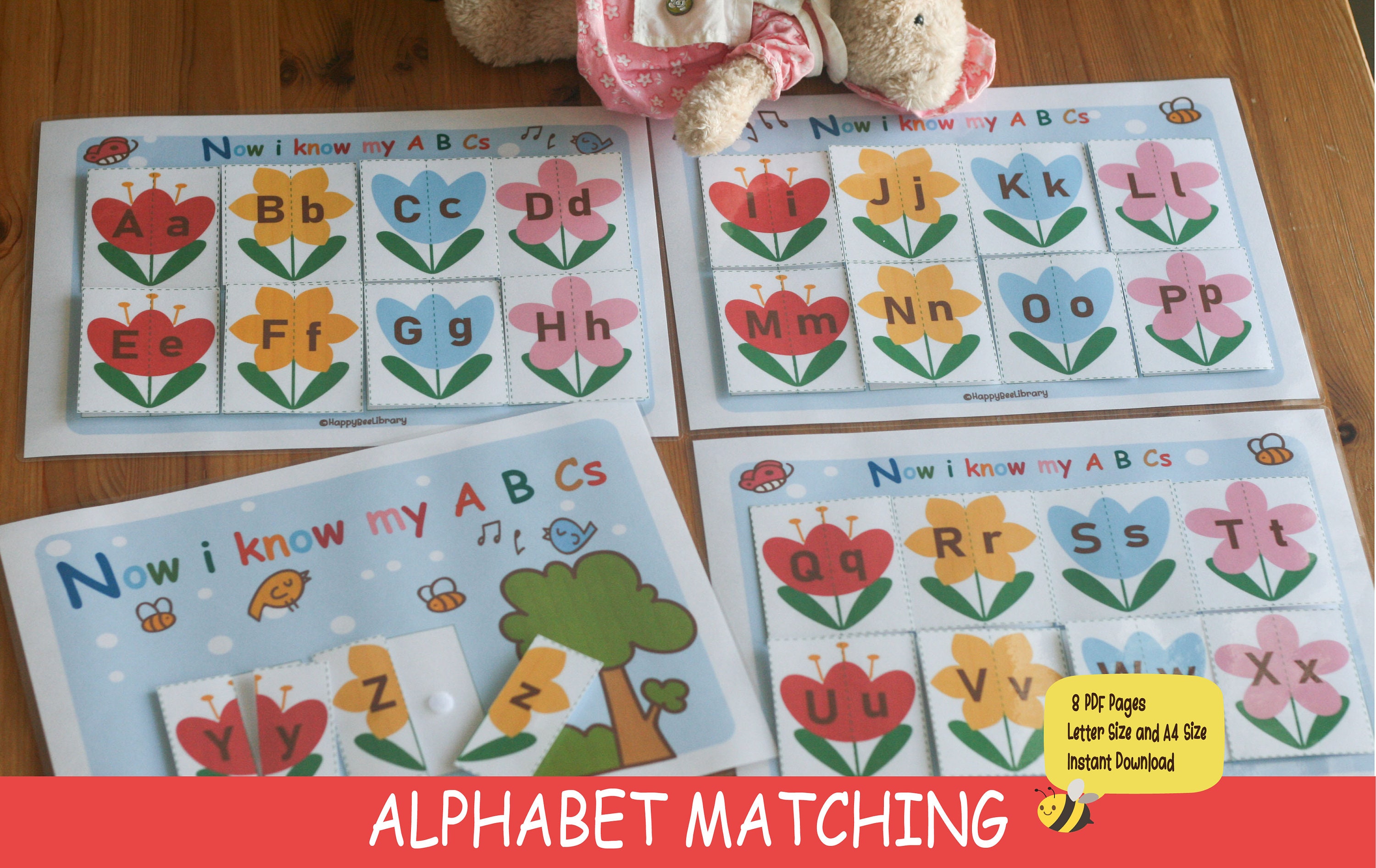 Alphabet Matching Activity Letter Match Montessori Printable Upper ...