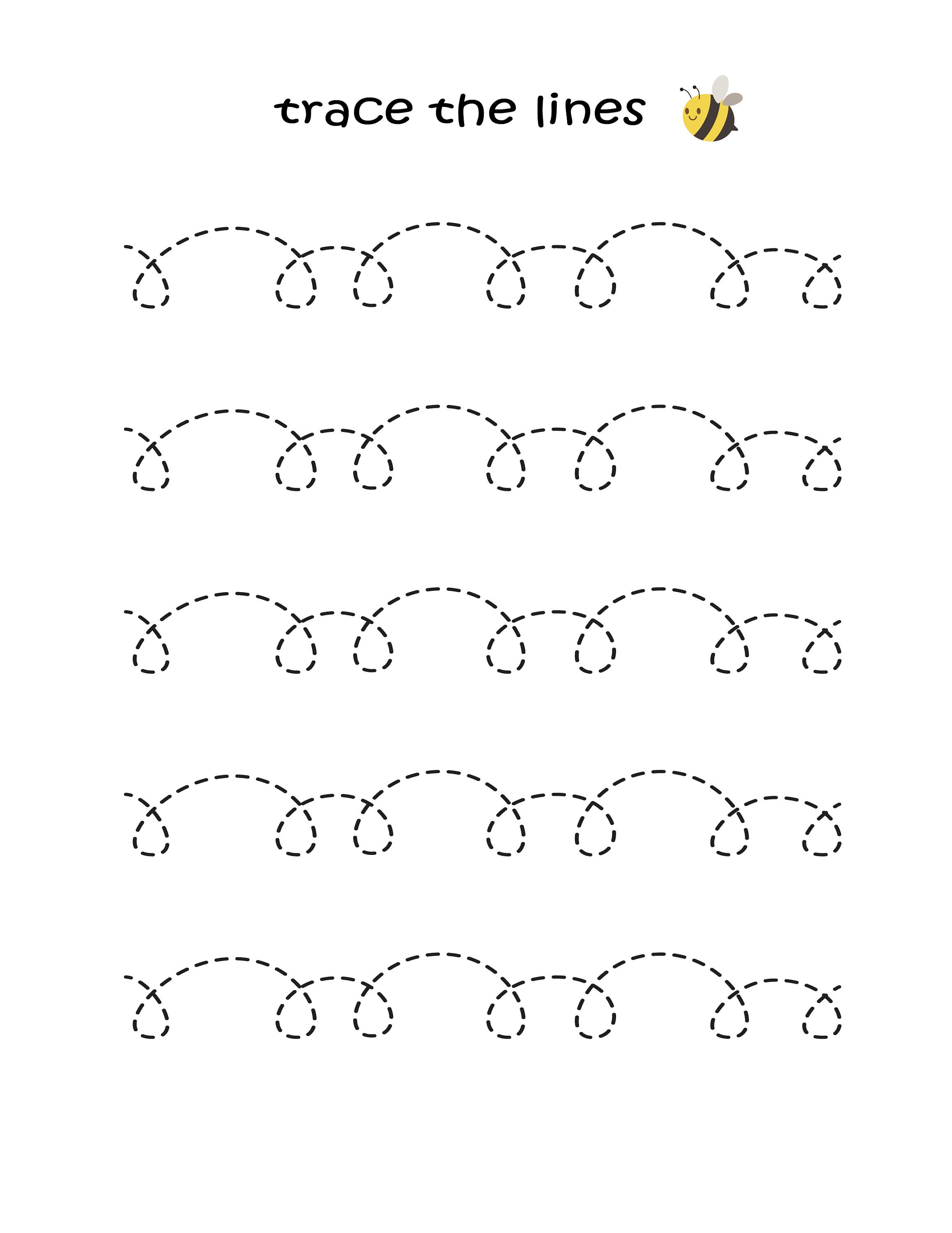 Printable Line Tracing Worksheets, Printable Lines Trace Pages ...