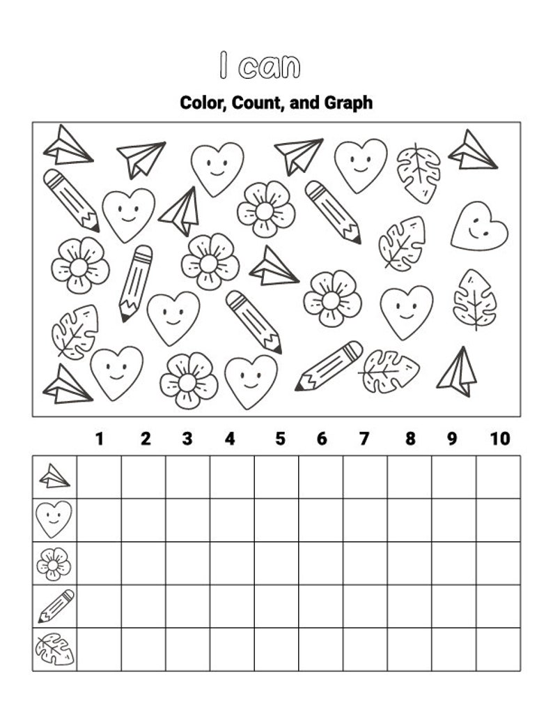 Color Count Preschool Printable Graphing Worksheets. Preschool Math ...