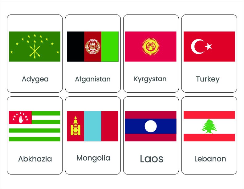 Pritable Flags of Countries of Asia Flag Digital Download World Nations ...