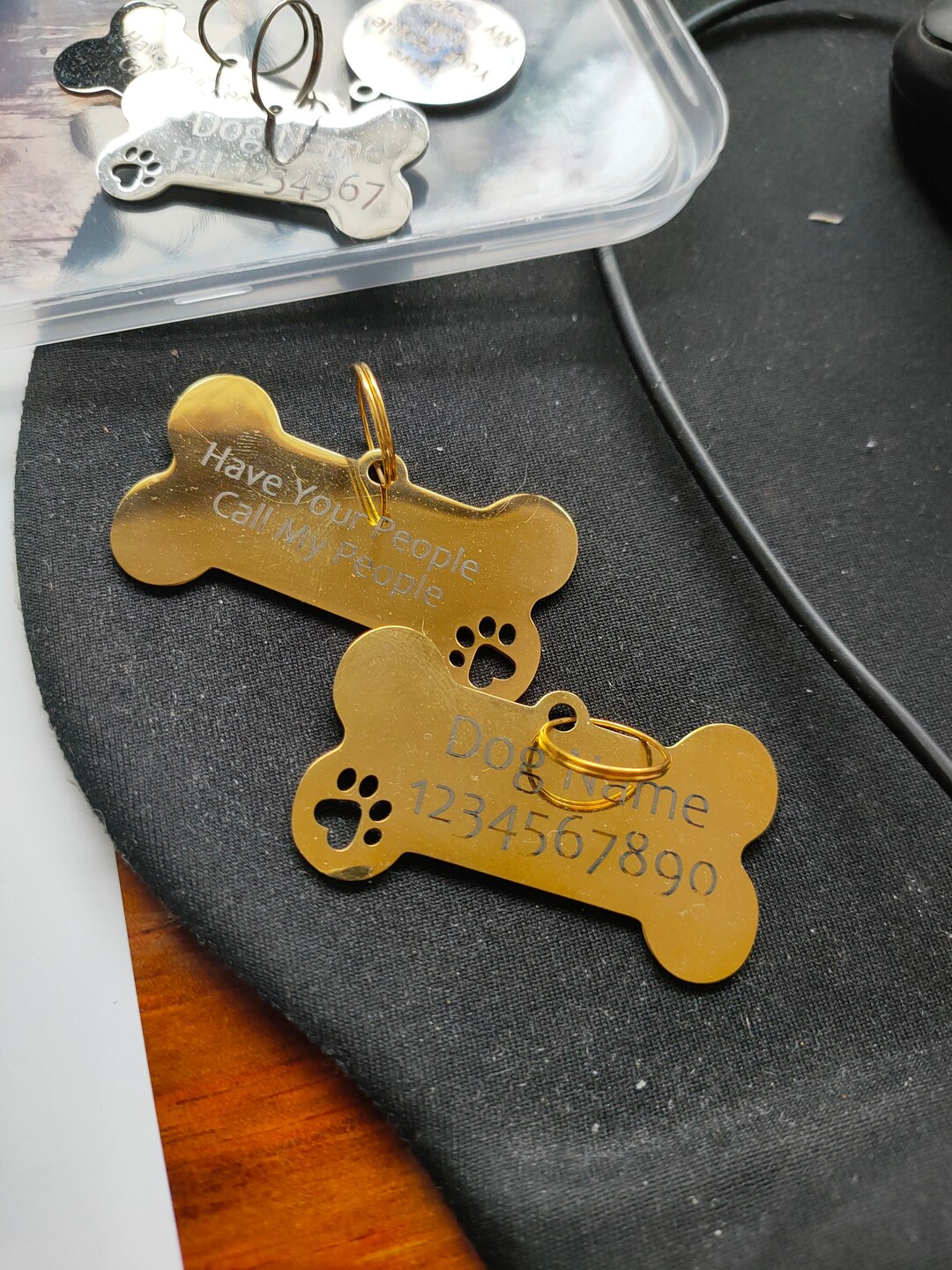 Small Bone Shape-custom Dog Tag in Gold, Silver, Engraved Stainless ...