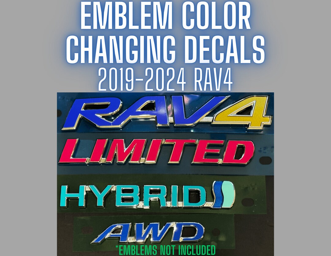 2019-2024 Toyota RAV4 Letter Emblems Color Personalization Decals ...