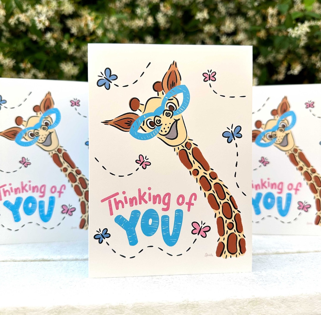 Thinking of You Giraffe Cards, 10 Pack, Just Because Card, Funny ...