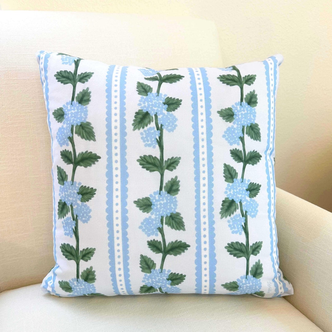 Hydrangea Blue, Pillows for Couch, Cute Room Decor, Grandmillennial ...