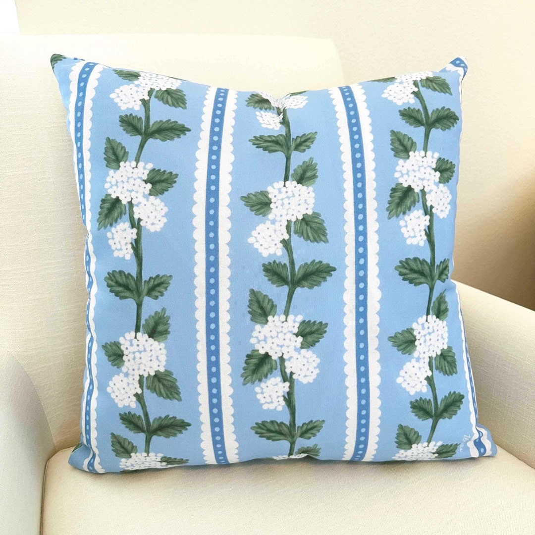 Hydrangea Blue, Pillows for Couch, Cute Room Decor, Grandmillennial ...